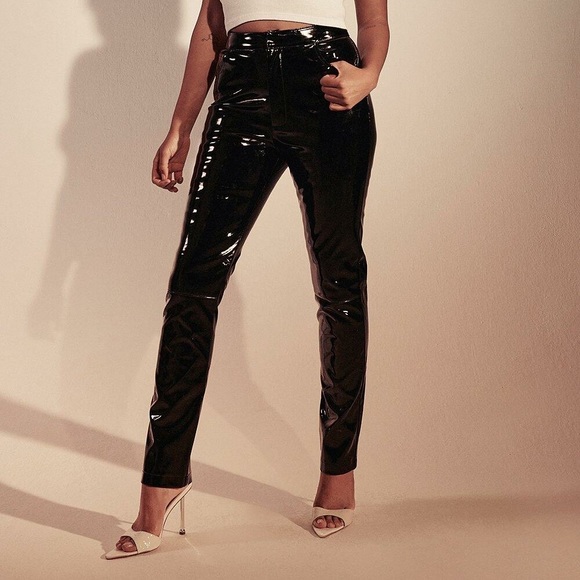 Boohoo | Pants & Jumpsuits | Megan Fox Vinyl Straight Leg Trouser ...